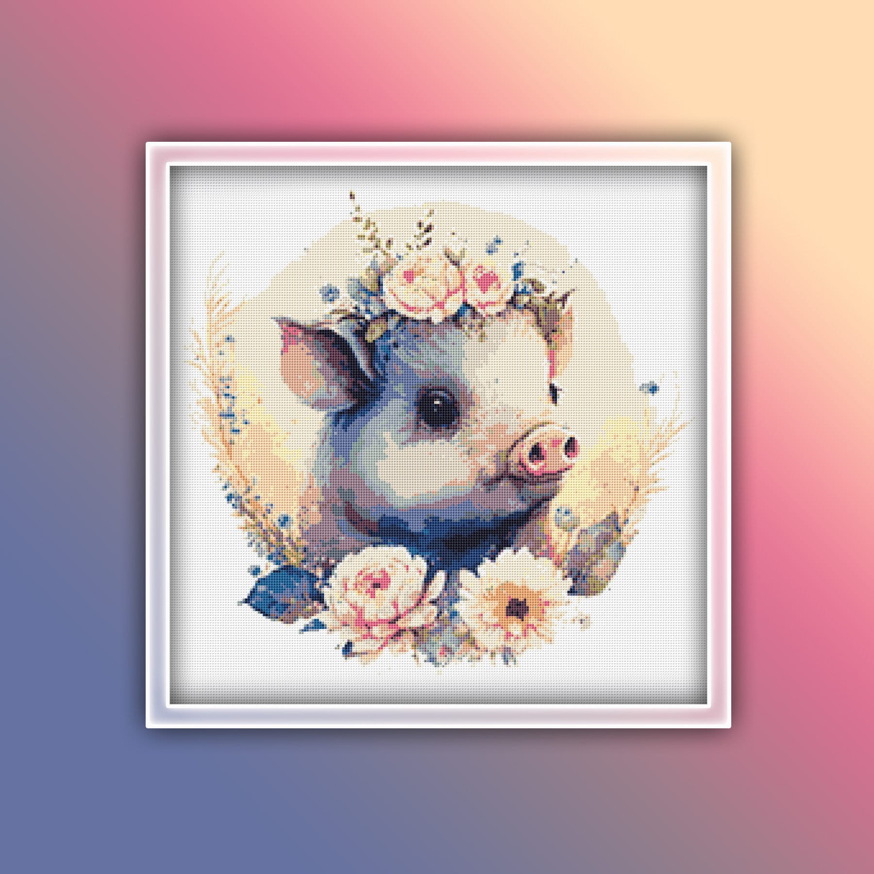 Pig Cross Stitch Pattern 6 Instant PDF Download Potbelly Pig - Etsy