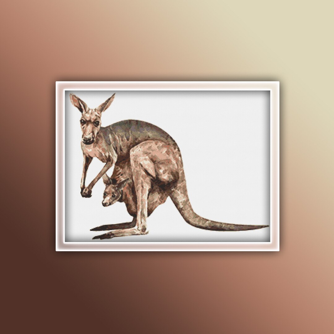 Kangaroo and Joey Cross Stitch Pattern Instant PDF Download Kangaroo ...