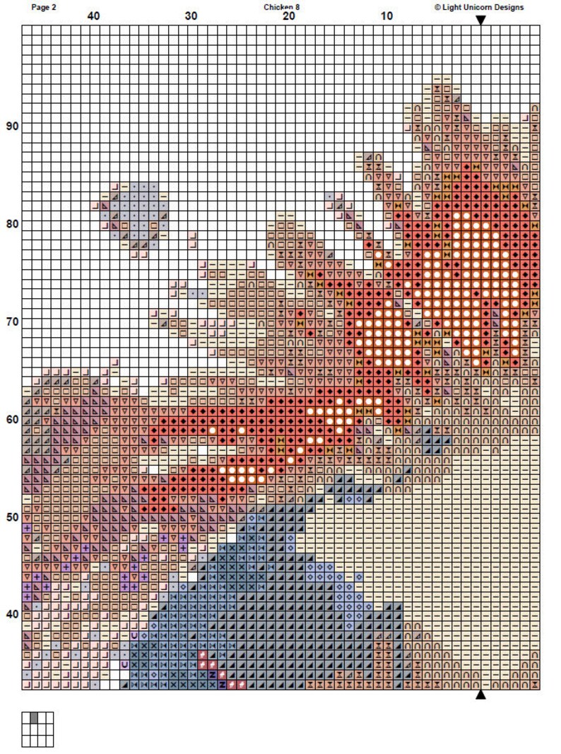 Chicken Cross Stitch Pattern 8 Instant PDF Download Chicken - Etsy
