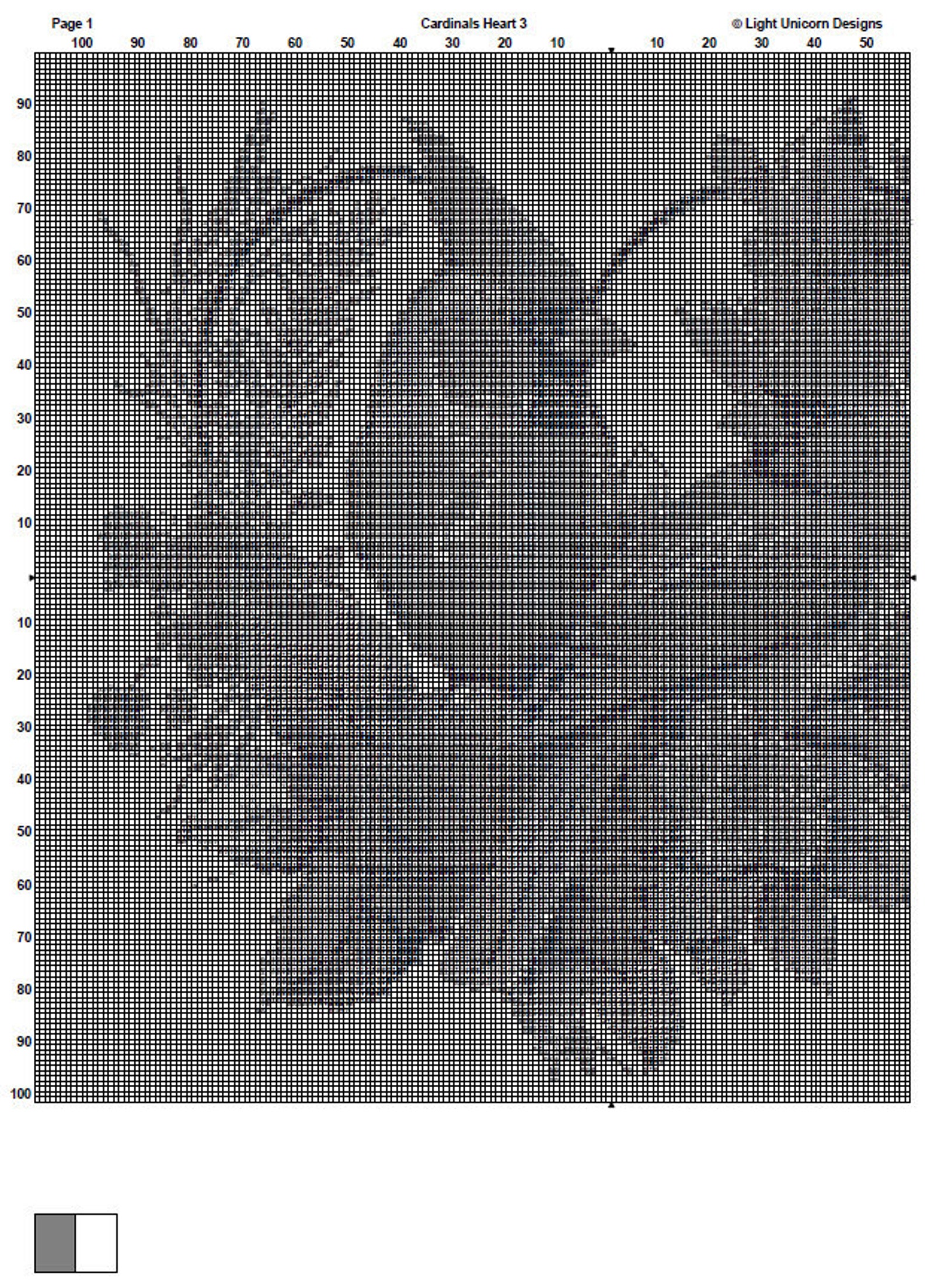 Cardinals Heart Cross Stitch Pattern 3 Instant PDF Download ...