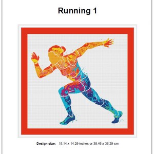 Running Cross Stitch Pattern 1 Instant Download Instant PDF Download ...