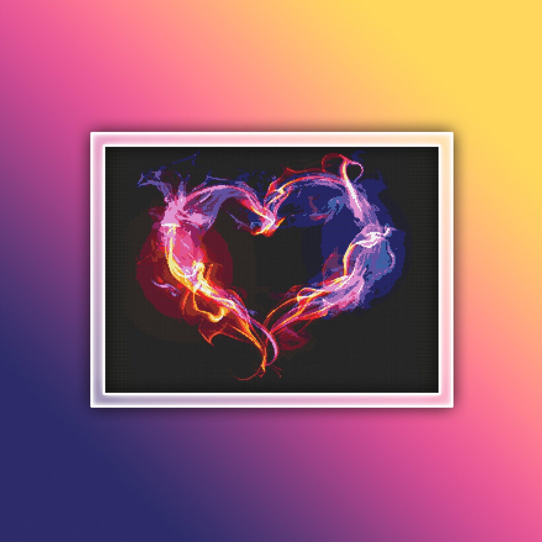 Flaming Heart Cross Stitch Pattern 1 Instant Download Instant PDF ...
