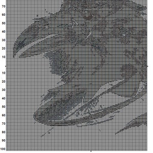 Raven Cross Stitch Pattern 1 Instant PDF Download - Crow Watercolor ...