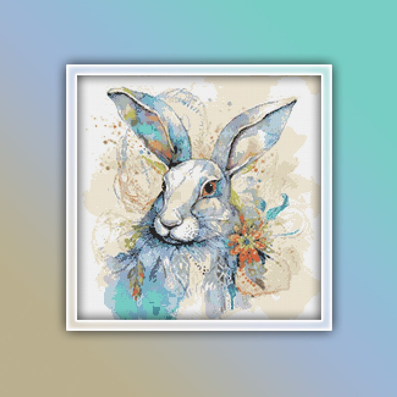 Rabbit Cross Stitch - Etsy