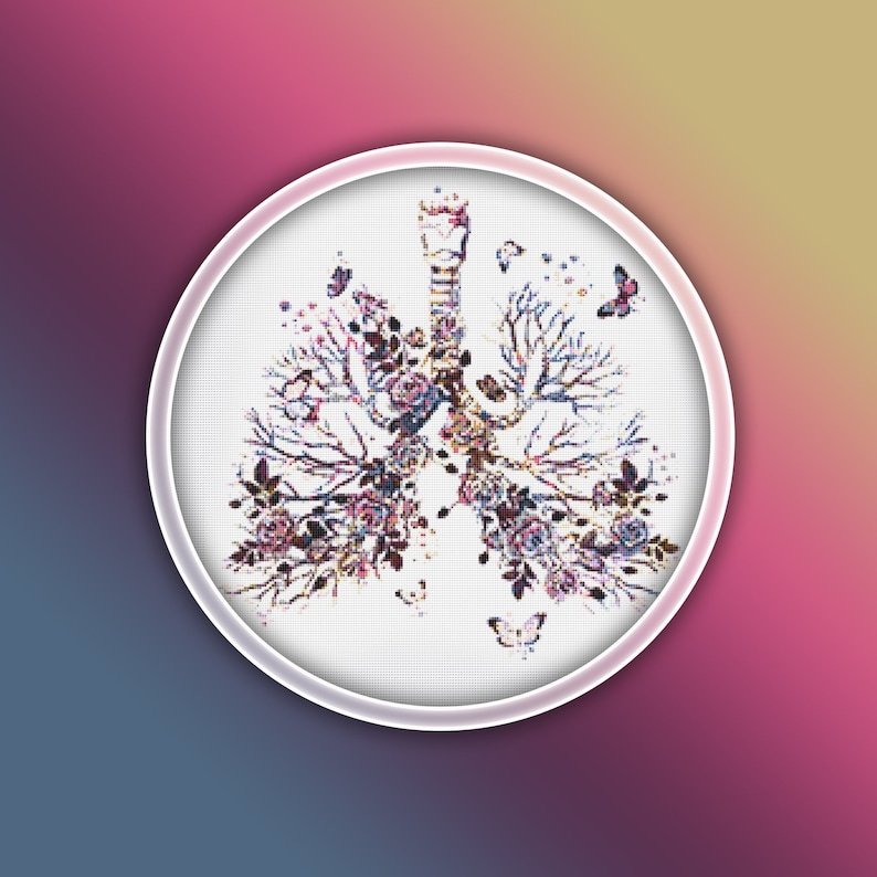 Anatomy Lungs Cross Stitch Pattern 1 Instant PDF Download | Etsy
