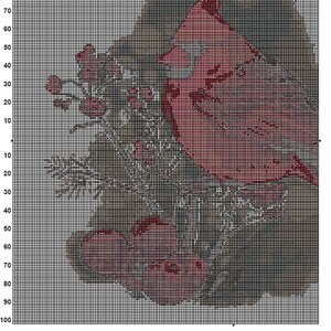Cardinal Cross Stitch Pattern 1 Instant PDF Download - Cardinalidae ...