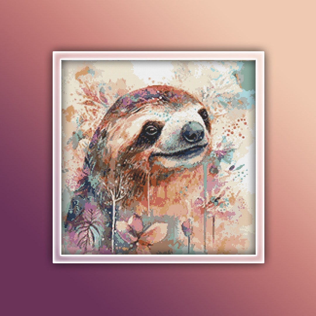 Boho Sloth Cross Stitch Pattern 11 Instant PDF Download - Sloth ...