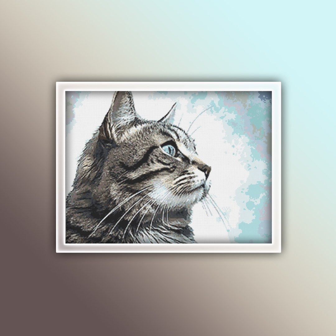 Tabby Cat Cross Stitch Pattern 2 Instant PDF Download - Kitty ...