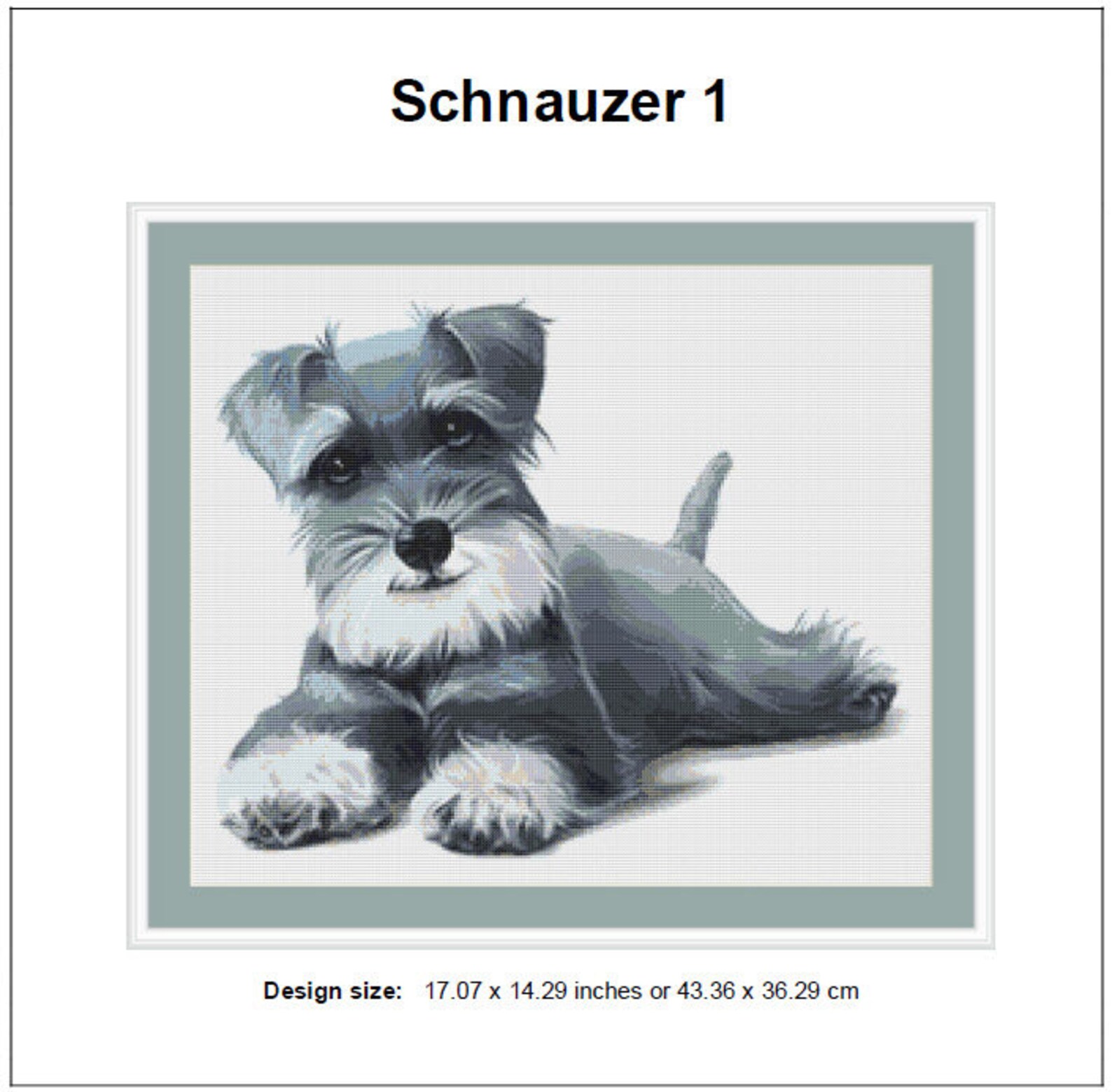 Schnauzer Cross Stitch Pattern 1 Instant PDF Download - Pinscher ...