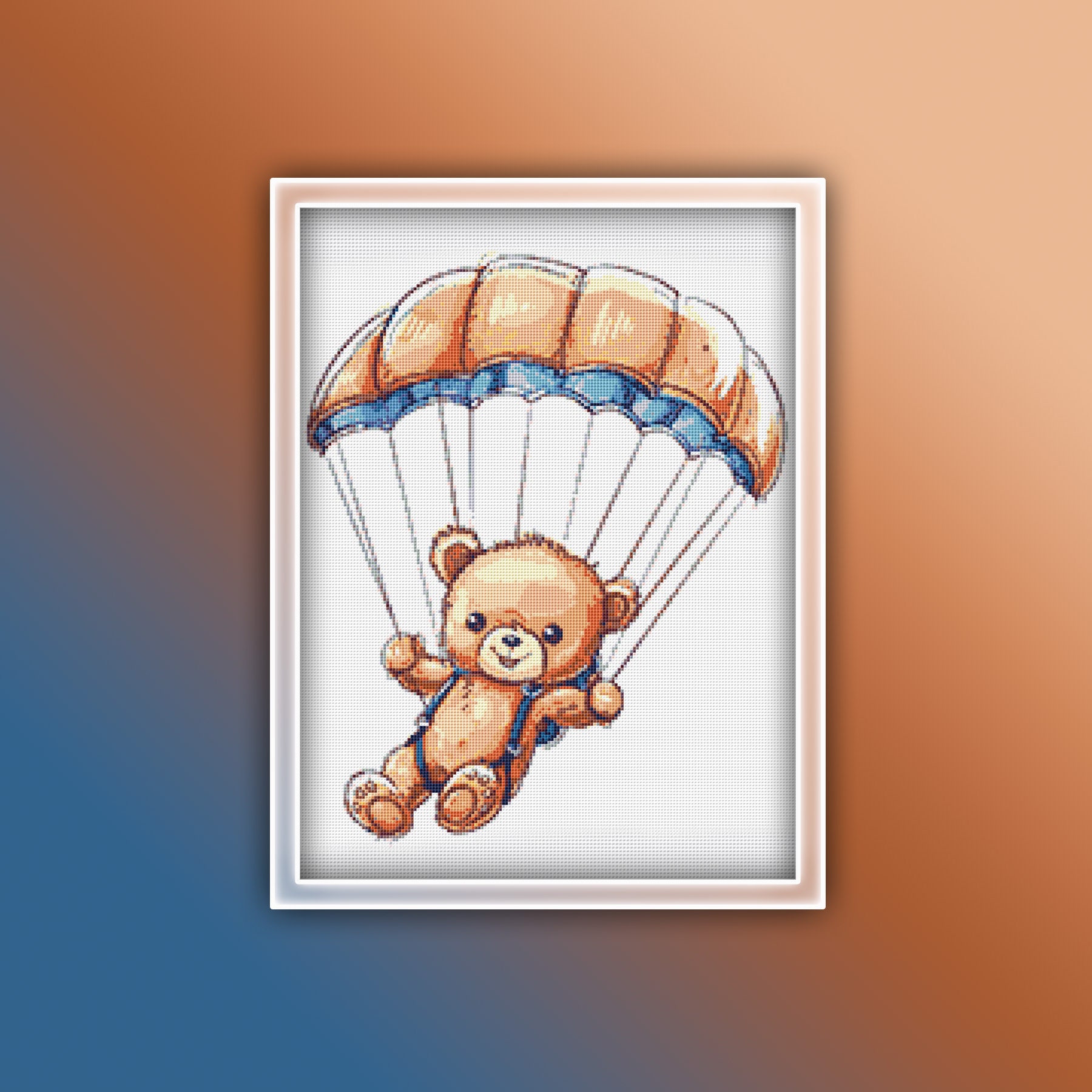 Teddy Bear Sky Diver Cross Stitch Pattern 1 Instant PDF Download | Sky ...