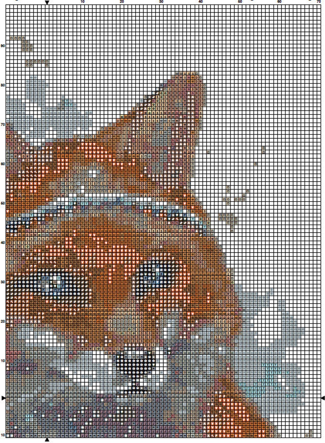 Fox Cross Stitch Pattern 1 Instant PDF Download Fox - Etsy