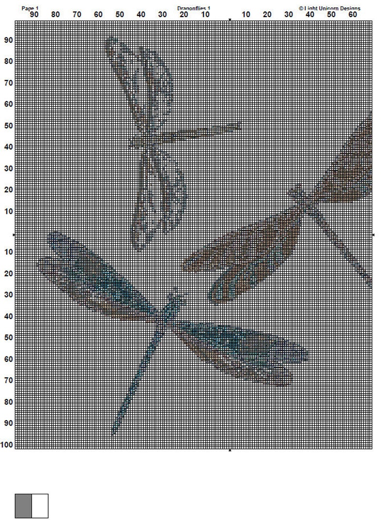 Dragonflies Cross Stitch Pattern 1 Instant PDF Download - Etsy