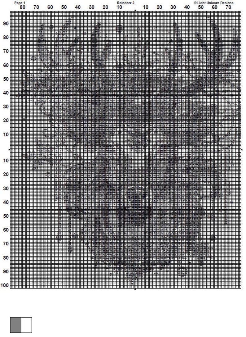 Reindeer Cross Stitch Pattern 2 Instant PDF Download - Deer Watercolor ...