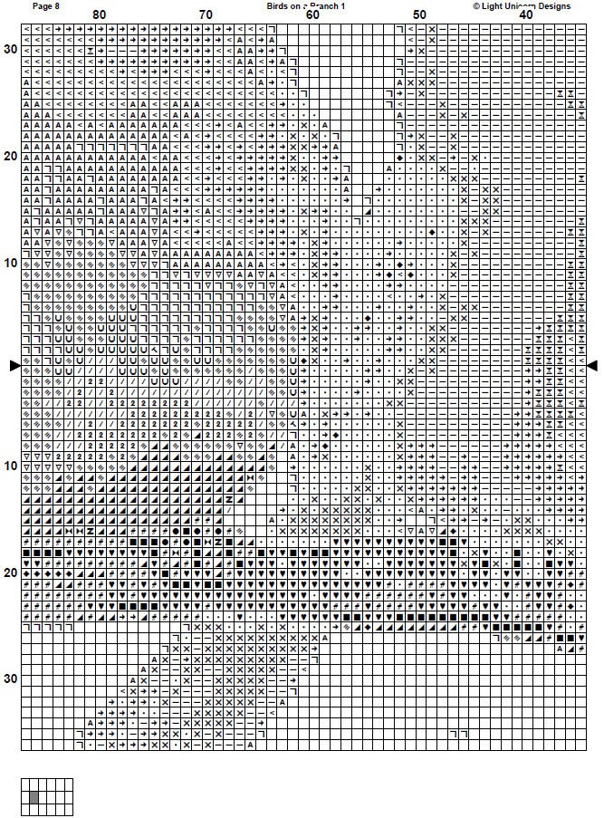 Birds on a Branch Cross Stitch Pattern 1 Instant PDF Download - Orange ...