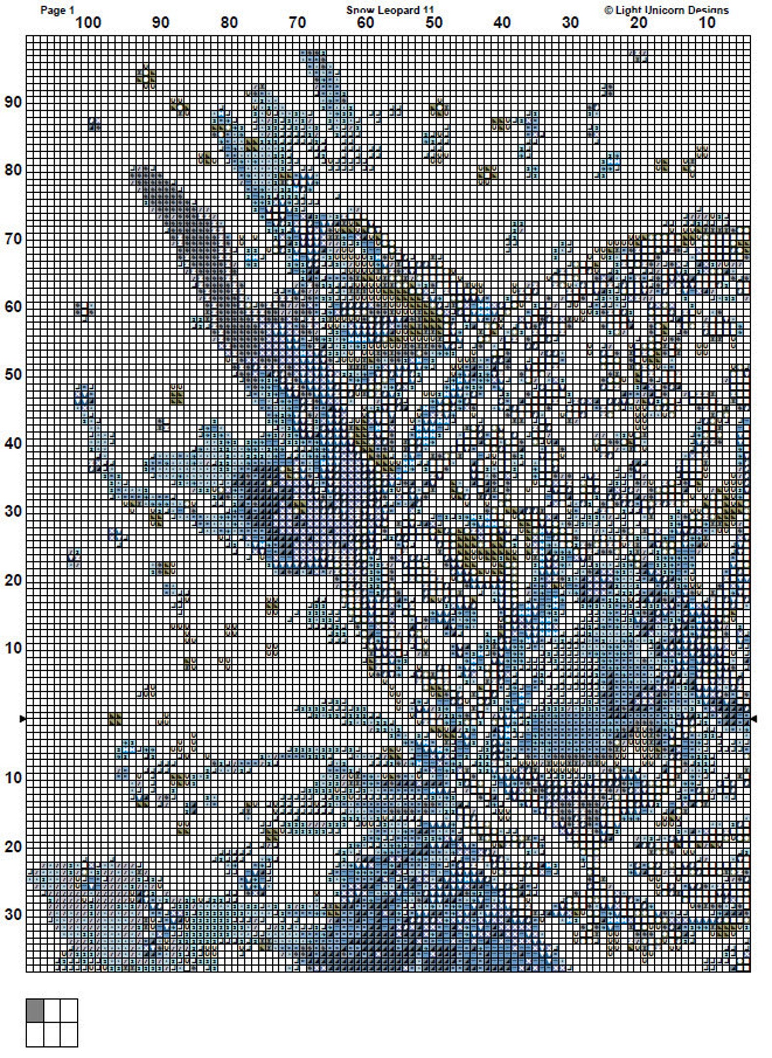 Snow Leopard Cross Stitch Pattern 11 Instant PDF Download - Leopard ...