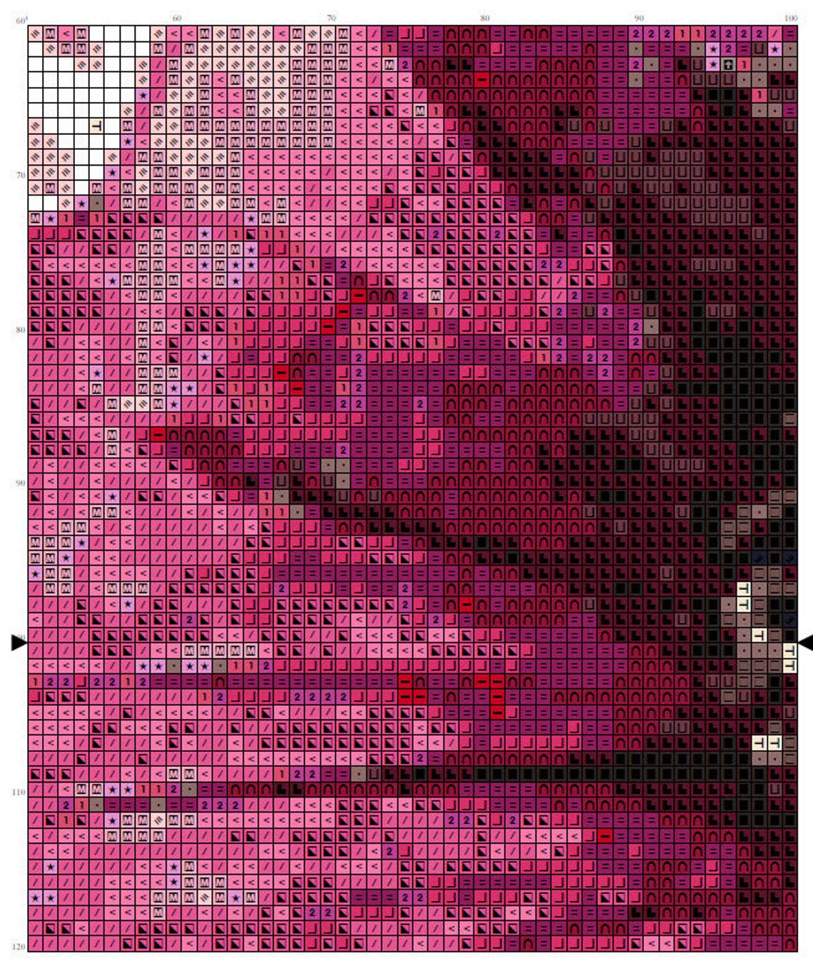 Pink Daisy Cross Stitch Pattern Instant PDF Download Pink | Etsy