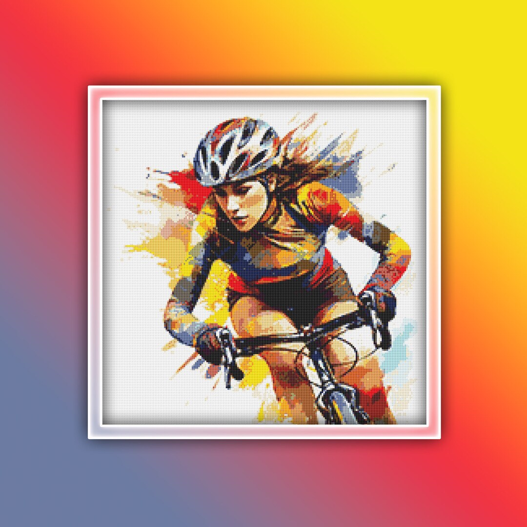 Cyclist Cross Stitch Pattern 12 Instant Download Instant PDF Download ...