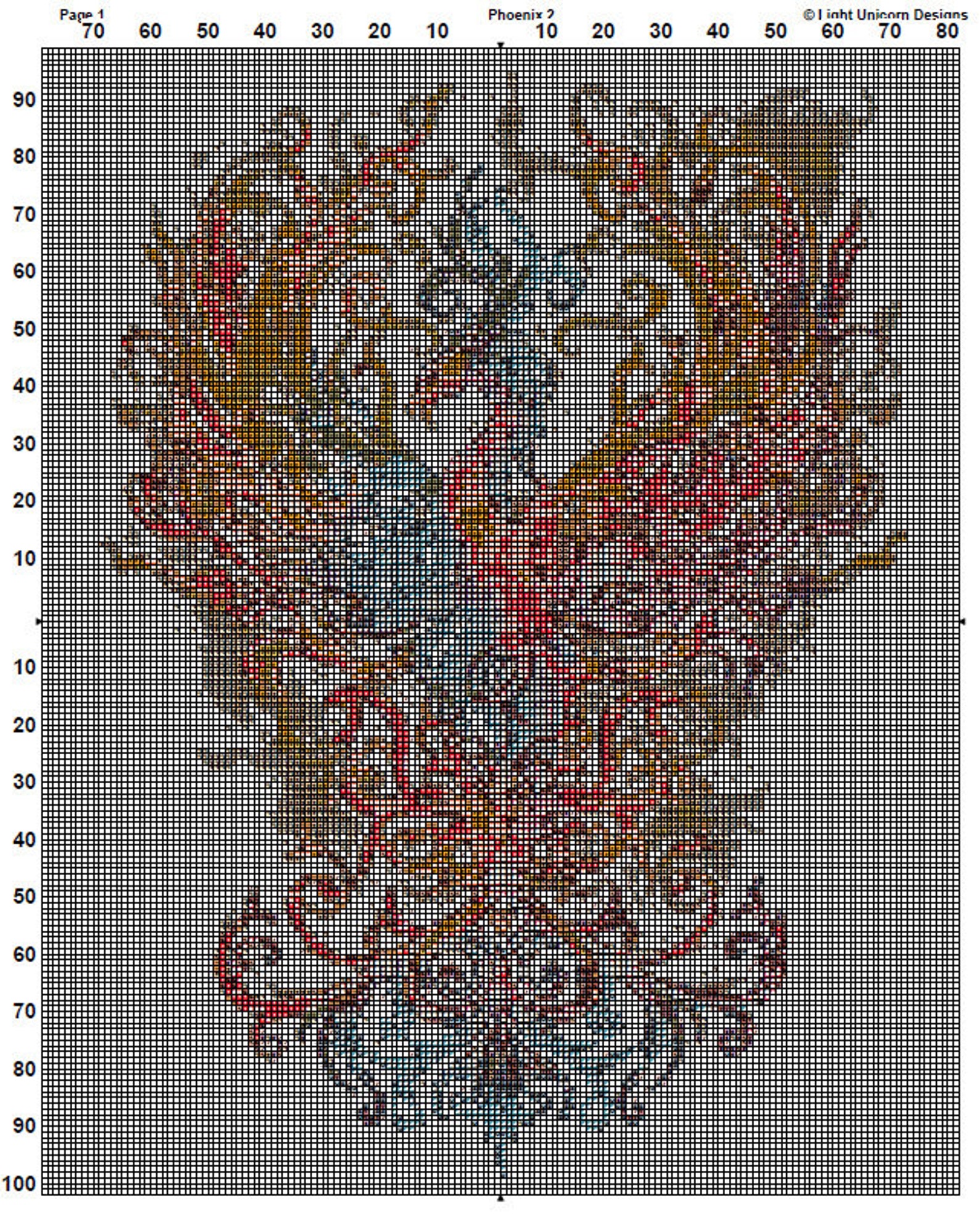 Phoenix Bird Cross Stitch Pattern 2 Instant PDF Download - Phoenix ...