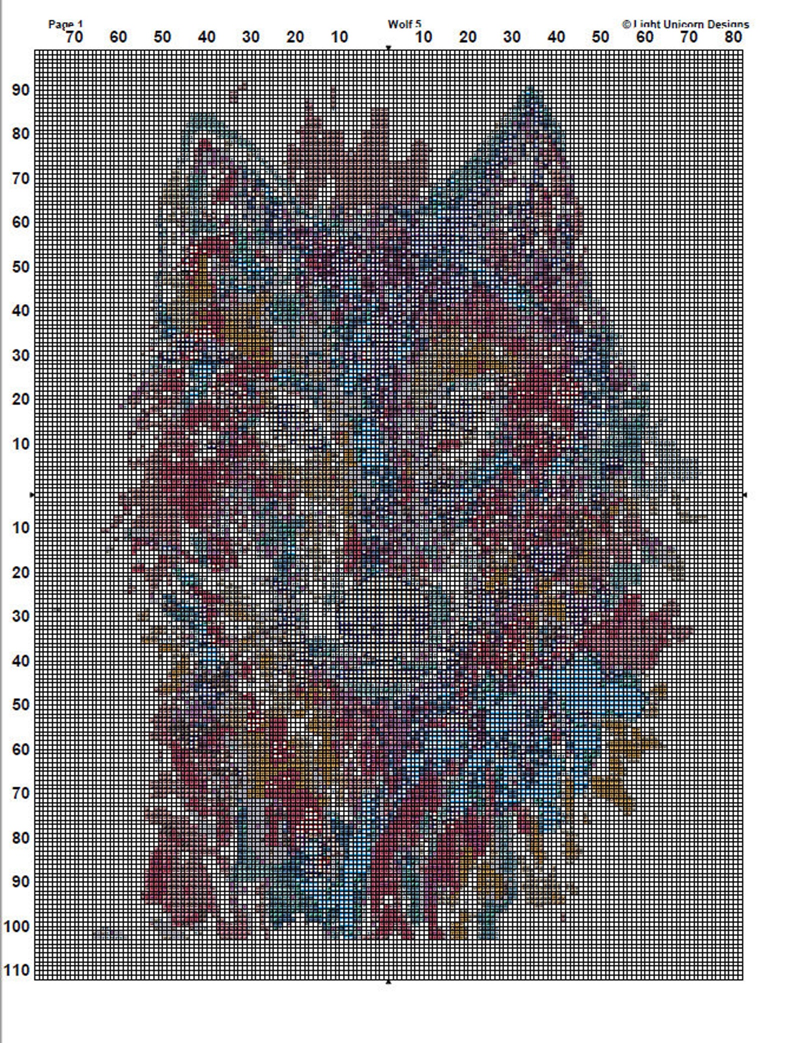 Wolf Cross Stitch Pattern 5 Instant PDF Download Wolf - Etsy