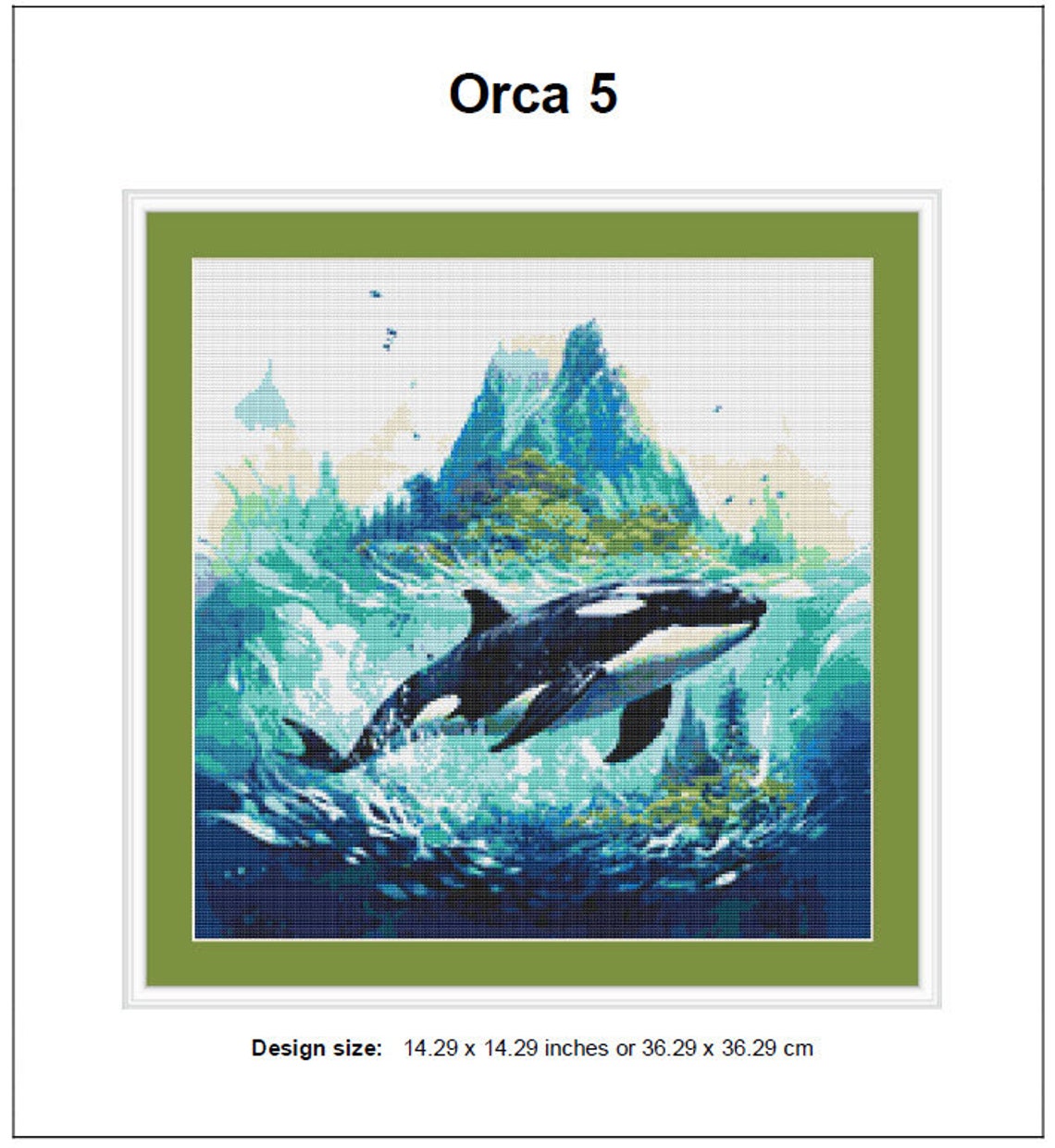 Orca Cross Stitch Pattern 5 Instant PDF Download - Killer Whale ...