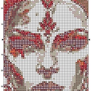 Red Woman Cross Stitch Pattern 1 Instant PDF Download - Funky Red Hair ...