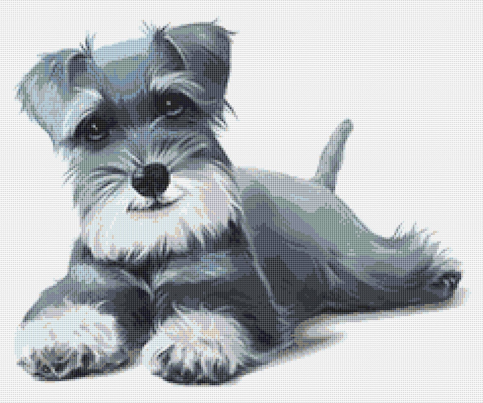 Schnauzer Cross Stitch Pattern 1 Instant PDF Download | Etsy