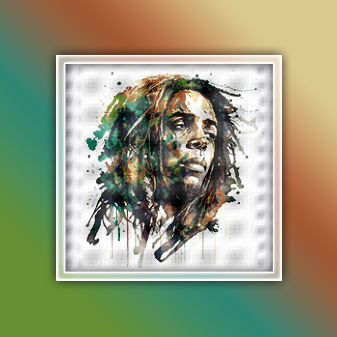 Bob Marley Cross Stitch Pattern 1 Instant PDF Download - Bob Marley ...