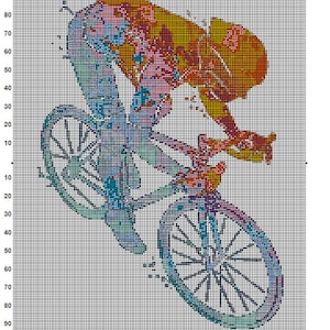 Cyclist Cross Stitch Pattern 1 Instant Download Instant PDF Download ...