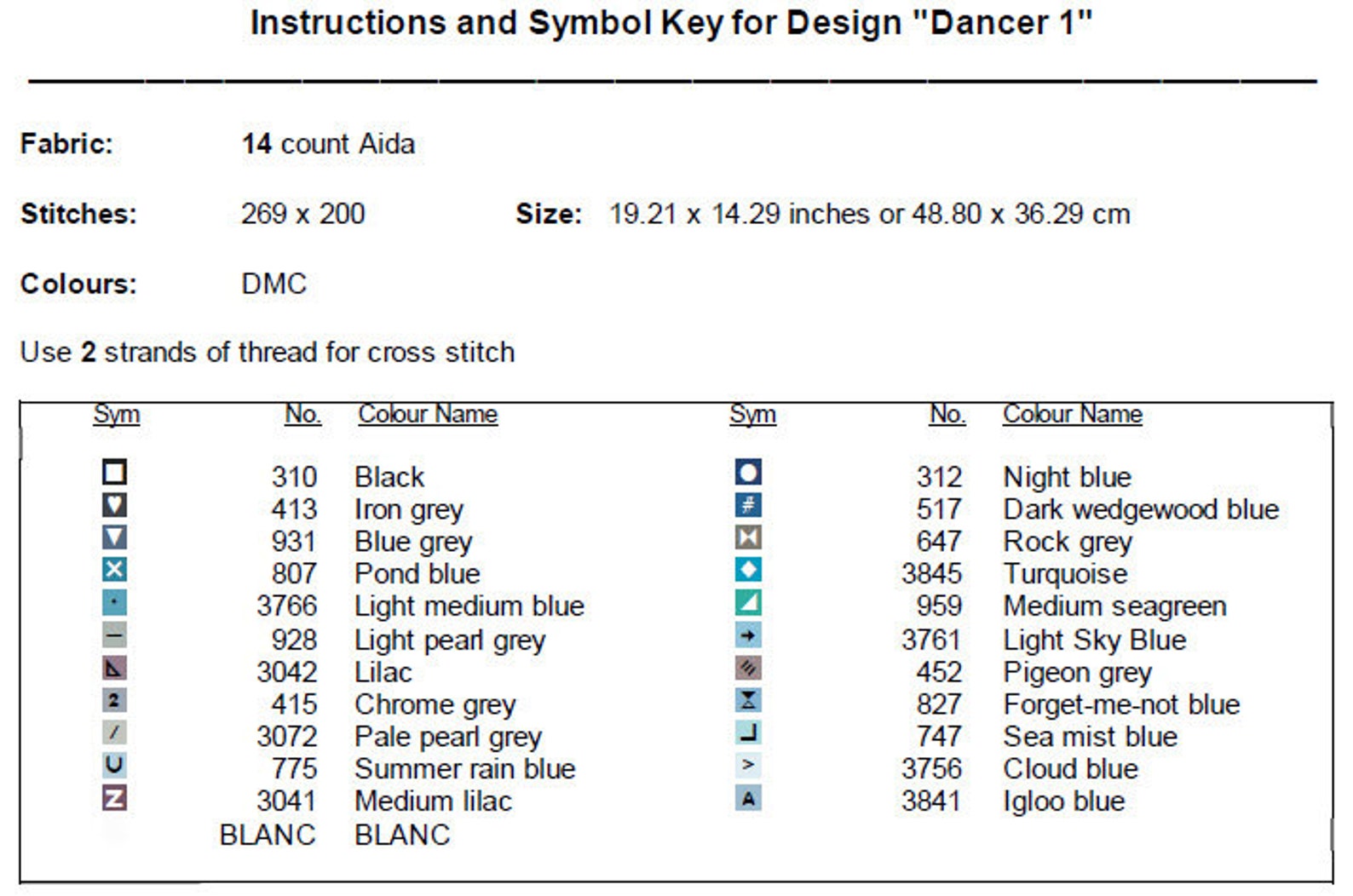 Dancer Cross Stitch Pattern 1 Instant PDF Download - Ballerina ...