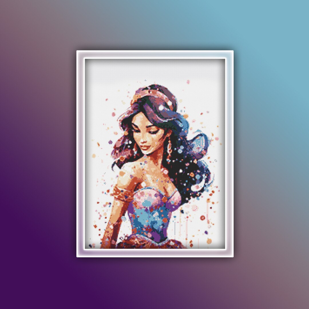 Jasmine Cross Stitch Pattern 1 Instant PDF Download - Princess ...