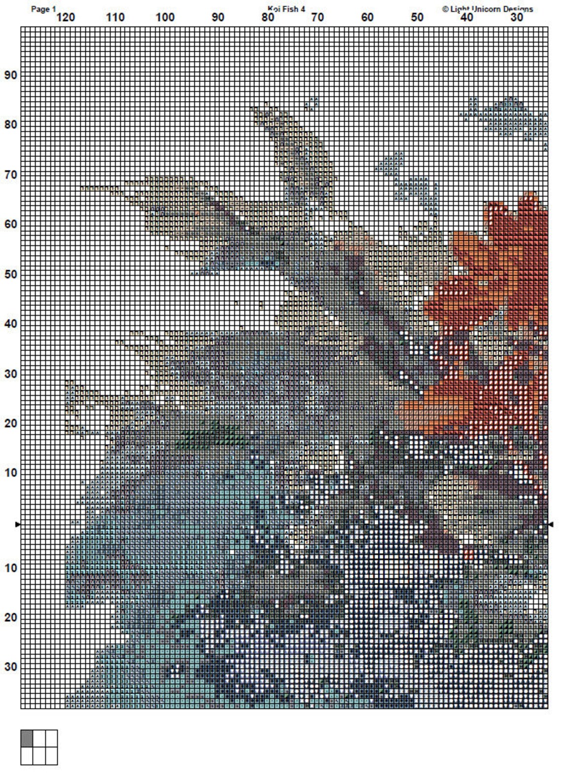 Koi Fish Cross Stitch Pattern 4 Instant PDF Download - Fish Watercolor ...