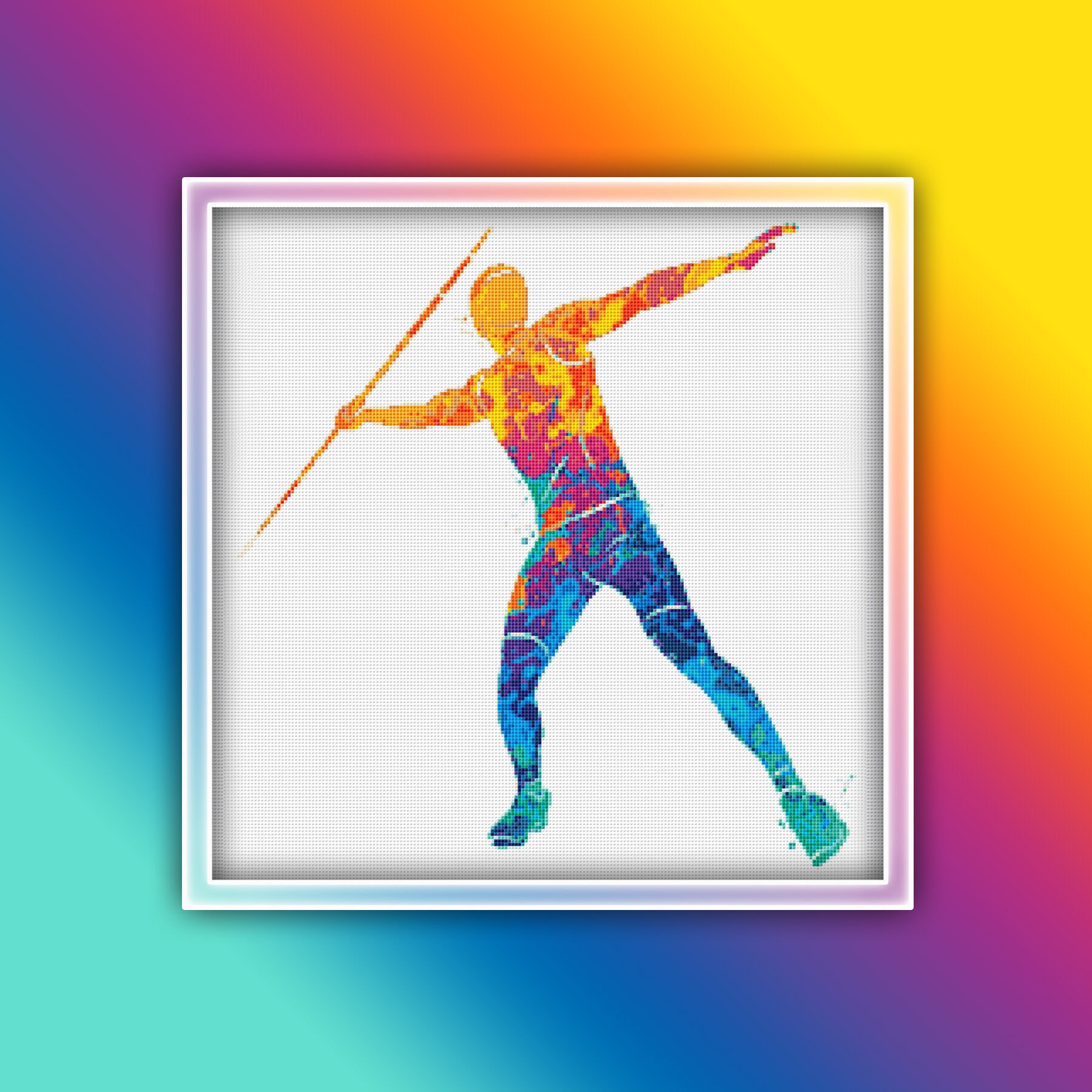 Javelin Thrower Cross Stitch Pattern Instant Download Instant | Etsy