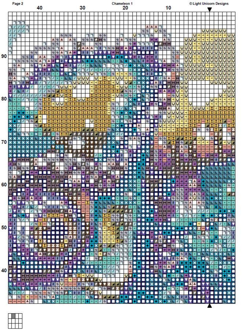 Chameleon Cross Stitch Pattern 1 Instant PDF Download - Chameleon ...