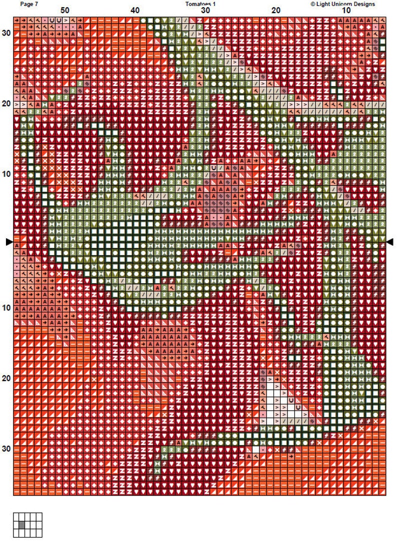 Tomatoes Cross Stitch Pattern 1 Instant PDF Download - Tomato ...