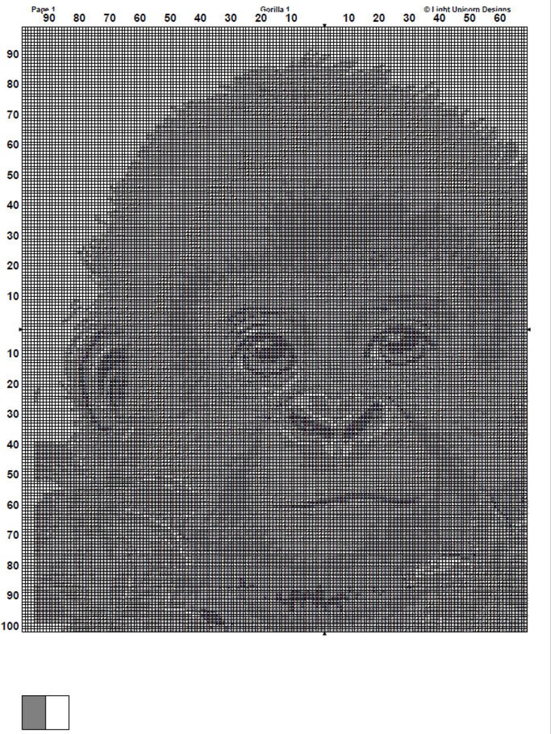 Gorilla Cross Stitch Pattern 1 Instant PDF Download - Baby Gorilla ...