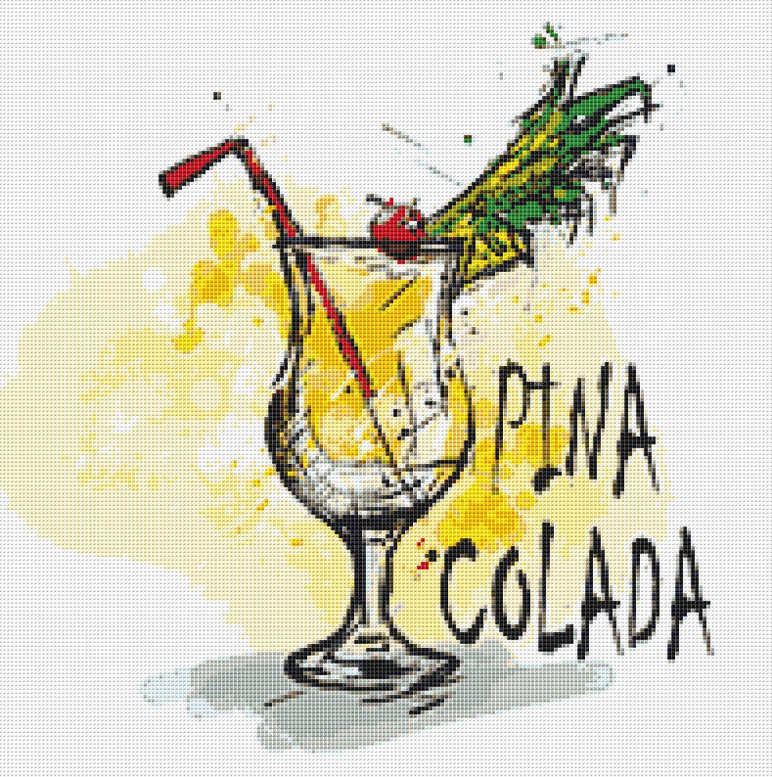 Pina Colada Cross Stitch Pattern 1 Instant PDF Download - Etsy