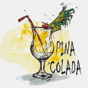 Pina Colada Cross Stitch Pattern 1 Instant PDF Download | Etsy