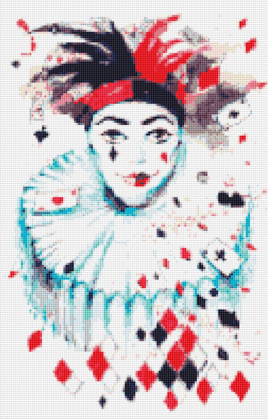 Harlequin Cross Stitch Pattern Instant PDF Download Joker - Etsy