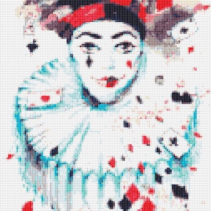 Harlequin Cross Stitch Pattern Instant PDF Download Joker | Etsy