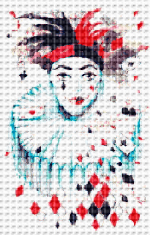 Harlequin Cross Stitch Pattern Instant PDF Download Joker | Etsy
