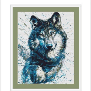 Wolf Cross Stitch Pattern 4 Instant PDF Download - Wolf Watercolor ...