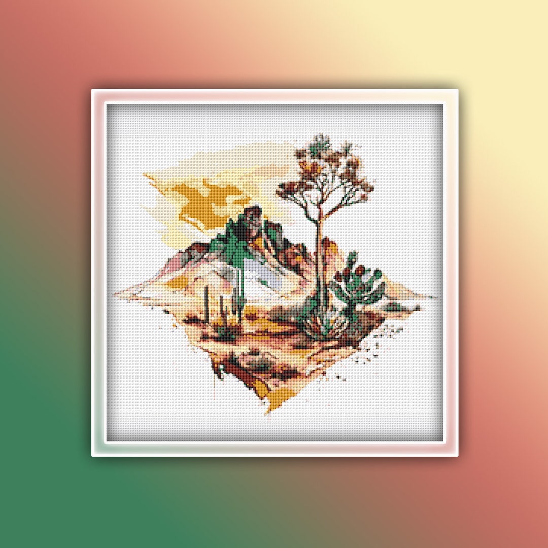Desert Landscape Cross Stitch Pattern 2 Instant PDF Download - Warm and ...
