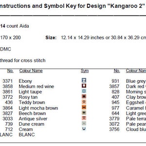 Kangaroo Cross Stitch Pattern 2 Instant PDF Download - Kangaroo ...