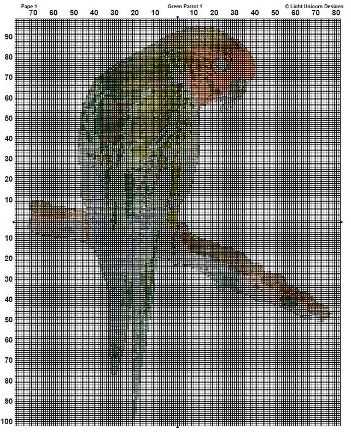 Green Parrot Cross Stitch Pattern 1 Instant PDF Download - Parrot ...