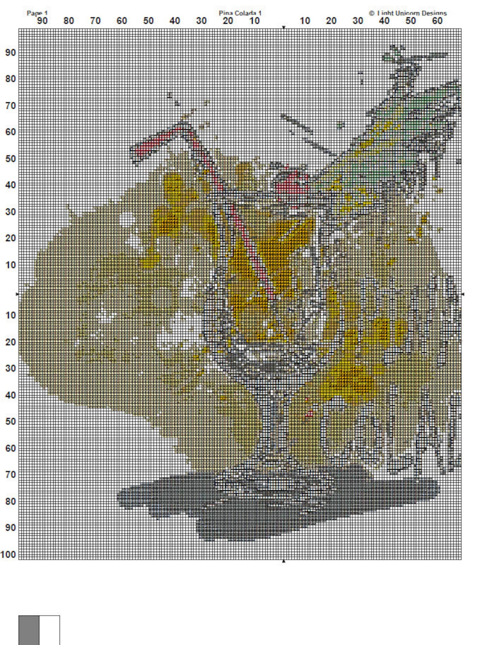 Pina Colada Cross Stitch Pattern 1 Instant PDF Download - Cocktail ...