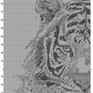 Tiger Cross Stitch Pattern 10 Instant PDF Download - White Tiger ...