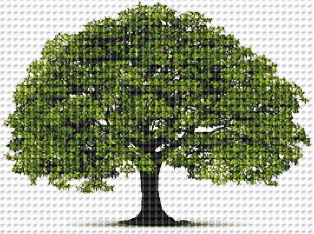 Tree Cross Stitch Pattern 1 Instant PDF Download Summer Tree - Etsy