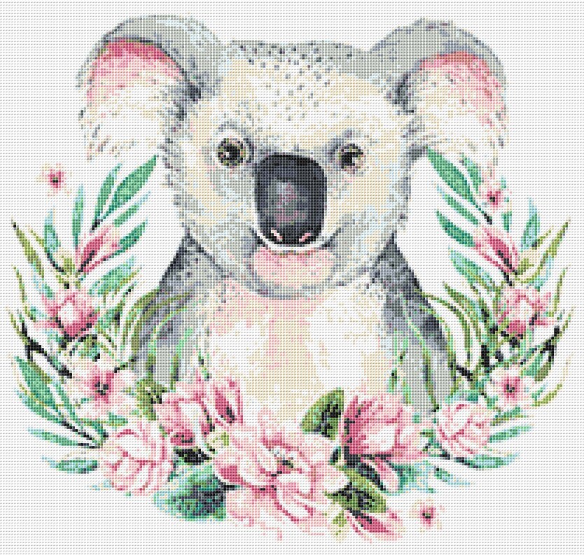 Baby Koala Cross Stitch Pattern 1 Instant PDF Download Koala - Etsy