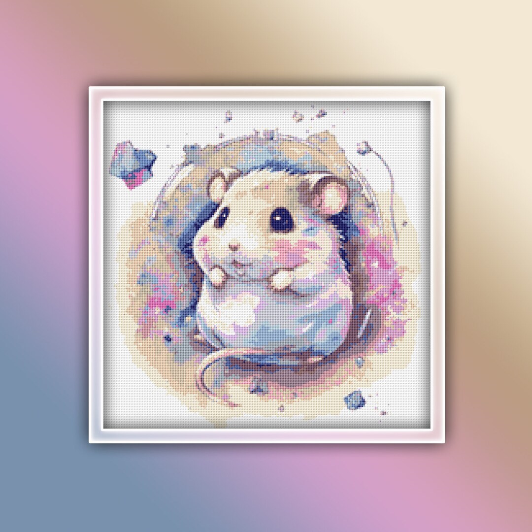 Mouse Cross Stitch Pattern 5 Instant PDF Download - Rat Watercolor ...