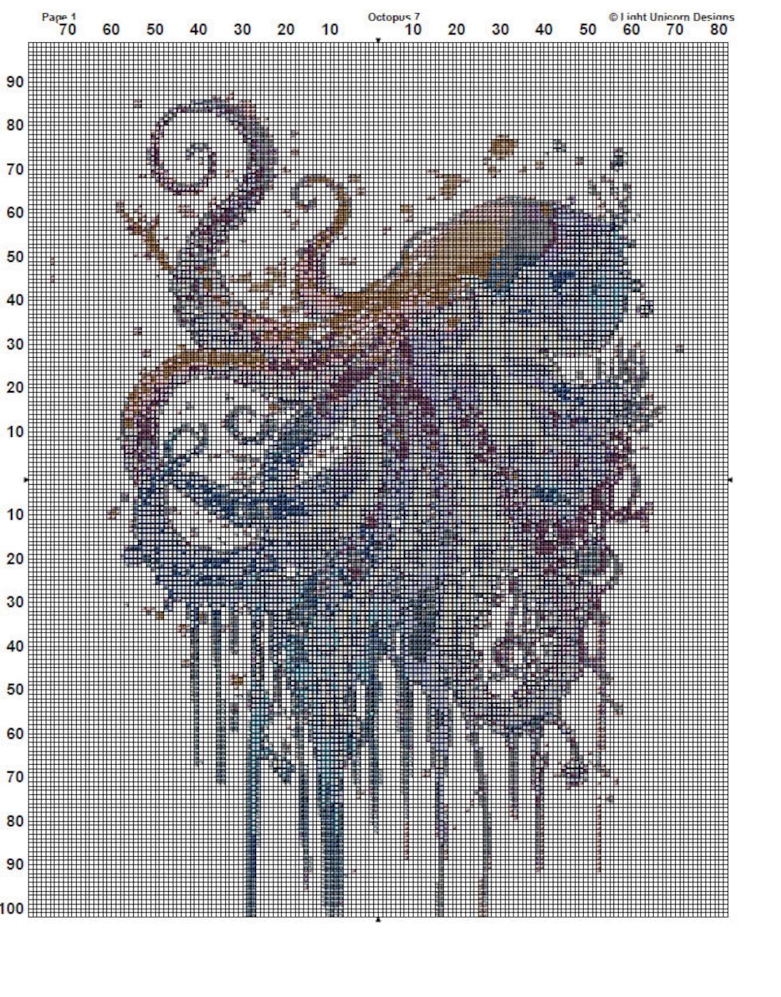 Octopus Cross Stitch Pattern 7 Instant PDF Download - Octopus ...